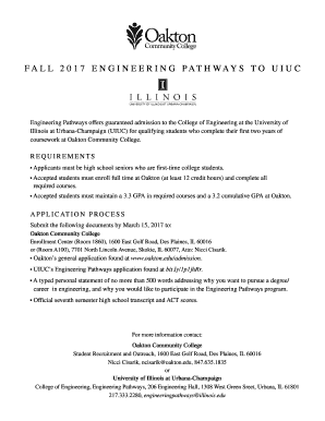 Fillable Online fall 2017 engineering pathways to uiuc - Engineering ...