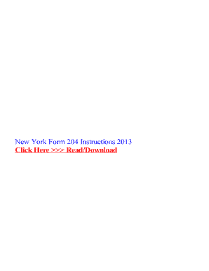 Fillable Online New York Form 204 Instructions 2013 Fax Email Print ...