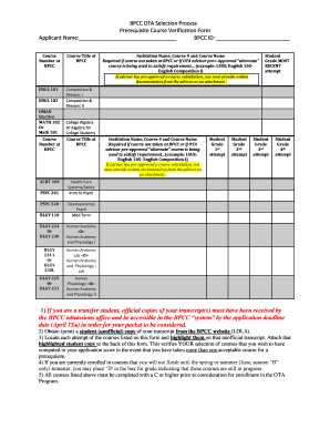 Fillable Online BPCC OTA Selection Process Fax Email Print - pdfFiller