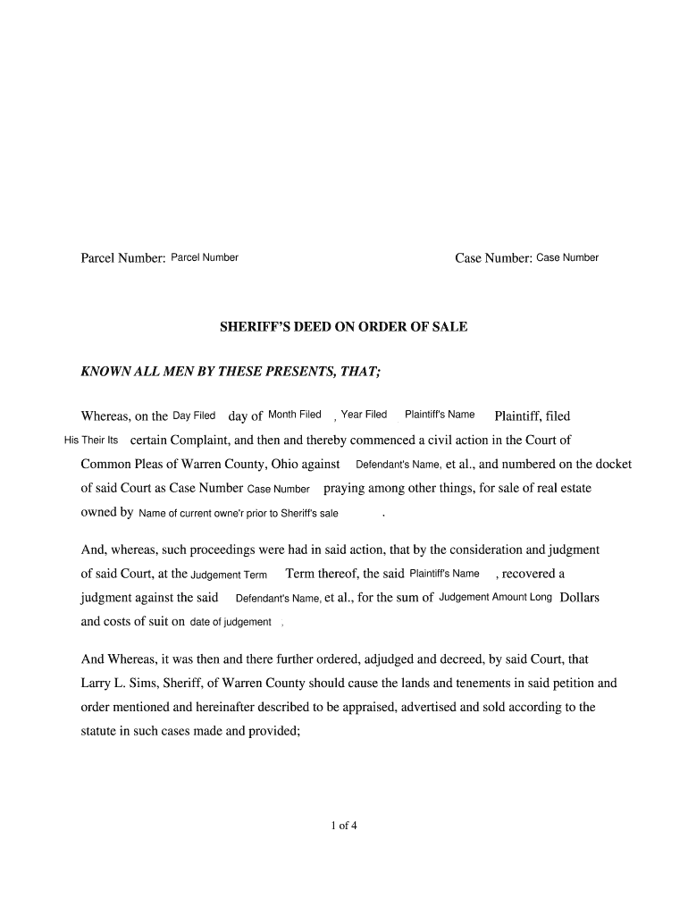 Fillable Online Survivorship Deed - Warren County Sheriff's Office Fax ...