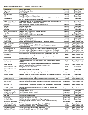 Fillable Online Participant Data Extract - Report Documentation 12.10. ...