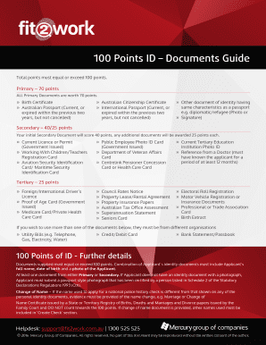 Fillable Online 100 Points ID Documents Guide Fax Email Print - pdfFiller
