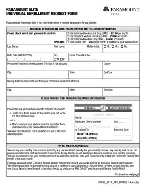 Fillable Online Paramount Elite Enrollment Form Fax Email Print - pdfFiller