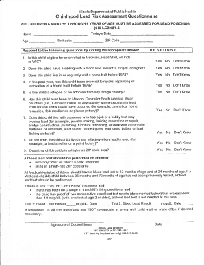 Fillable Online Lead Risk Questionnaire Page 1 Fax Email Print - pdfFiller