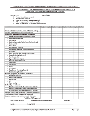 Fillable Online Kentucky Department for Public Health Healthcare Associated Infection Prevention ...