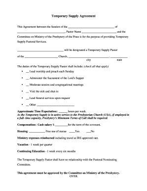 Fillable Online Temporary Supply Agreement Fax Email Print - pdfFiller