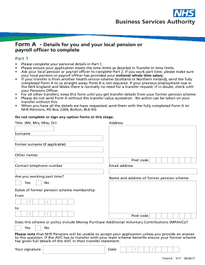 Fillable Online NHS Pensions - Transfer Fax Email Print - pdfFiller