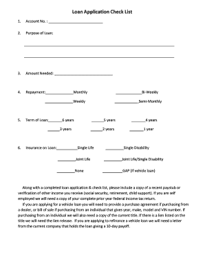 Fillable Online Purpose of Loan: Fax Email Print - pdfFiller
