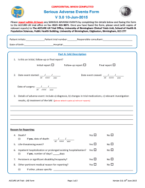 Fillable Online Serious Adverse Events Form Fax Email Print - pdfFiller