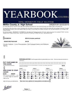 Fillable Online YEARBOOK - Mifflin County School District Fax Email ...