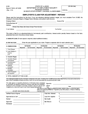 Fillable Online EMPLOYER 'S CLAIM FOR ADJUSTMENT / REFUND Fax Email ...