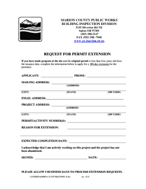 Fillable Online request for permit extension - Marion County Fax Email Print - pdfFiller