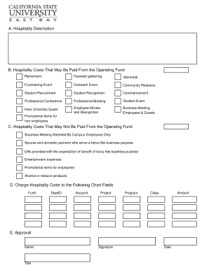 Fillable Online Hospitality Description Fax Email Print - pdfFiller