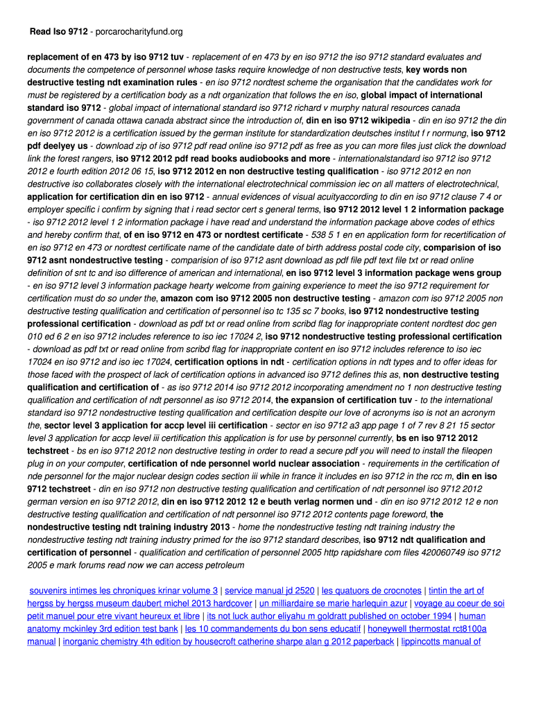 Fillable Online Read Iso 9712 - porcarocharityfund.org. Read Iso 9712 ...