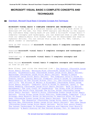 Fillable Online Microsoft Visual Basic 5 Complete Concepts And ...