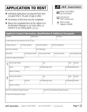 Fillable Online to download our Rental Application Form PDF. - J & R ...
