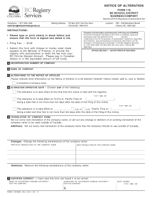 Fillable Online Form 11S: Notice of Alteration Fax Email Print - pdfFiller