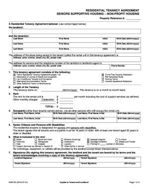 Fillable Online SENIORS SUPPORTIVE HOUSING NON-PROFIT HOUSING Fax Email ...