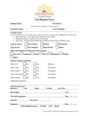 Fillable Online Test Date(s): Fax Email Print - pdfFiller