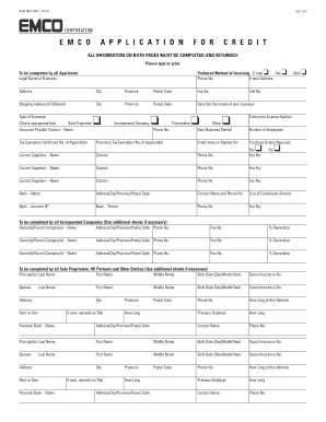 Fillable Online credit to the Applicant - Emco Fax Email Print - pdfFiller