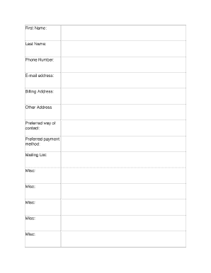 Fillable Online patient profile form copy.doc Fax Email Print - pdfFiller