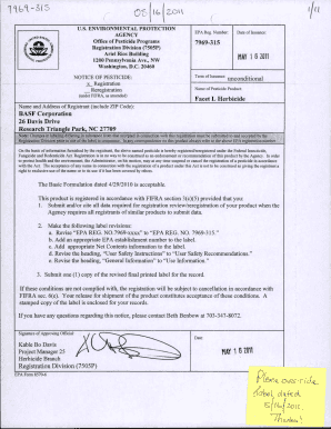 Fillable Online US EPA, Pesticide Product Label, Facet L Herbicide, 05 ...