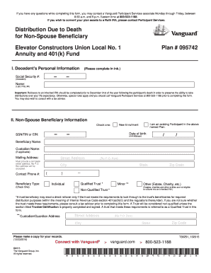 Fillable Online Distribution Due to Death - NonSpouse Beneficiary ...