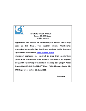 Fillable Online MOHALI GOLF RANGE Fax Email Print - pdfFiller