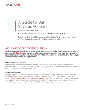 Fillable Online Deposits of PurePoint Financial and MUFG Union Bank, N ...