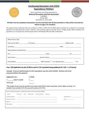 Fillable Online Continuing Education Unit (CEU) Fax Email Print - pdfFiller