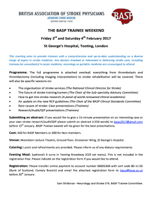 Fillable Online basp ac THE BASP TRAINEE WEEKEND Fax Email Print ...