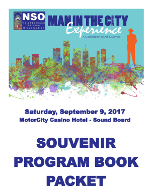 Fillable Online Souvenir Program Book Packet - Neighborhood Service ...