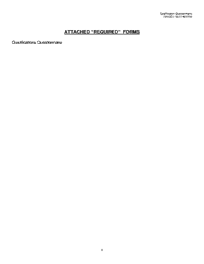 Fillable Online Attached Required Forms - Qualification Questionnaire ...