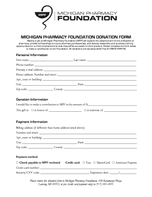 Fillable Online printable contribution form - Michigan Pharmacists ...