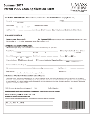 Fillable Online Summer 17 Parent PLUS Application form.indd Fax Email ...