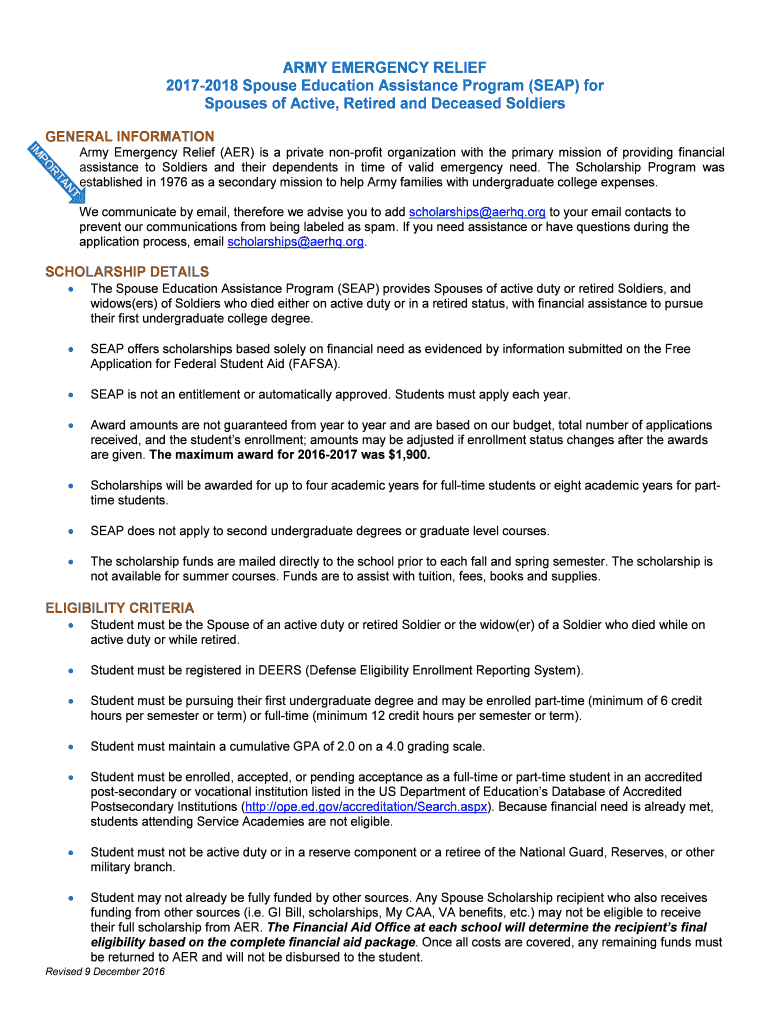 Fillable Online ARMY EMERGENCY RELIEF Fax Email Print - pdfFiller