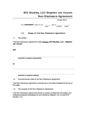 Fillable Online Sample NDA Agreement Fax Email Print - pdfFiller