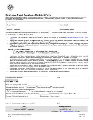 Fillable Online Sick Leave RecipientForm.docx Fax Email Print - pdfFiller