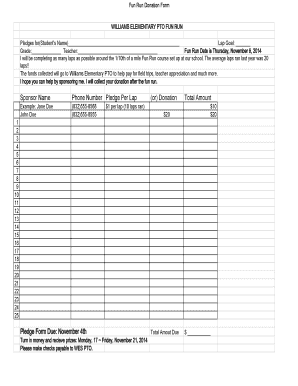 Fillable Online (or) Donation Total Amount Pledge Form Due - Willie E ...