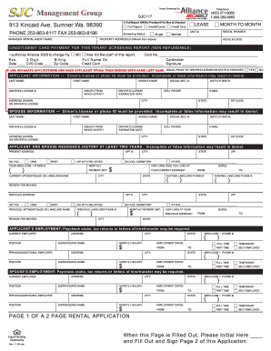 Fillable Online Application (letter) - SJC Management Group Fax Email Print - pdfFiller