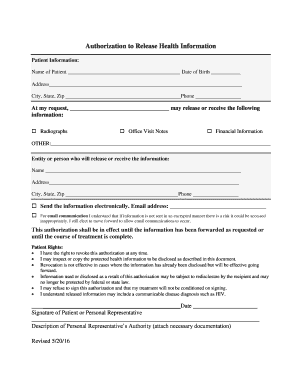 Fillable Online X-Ray Release Form Fax Email Print - pdfFiller