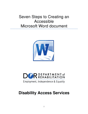 Fillable Online Seven Steps to Creating an Accessible Word Document Fax ...
