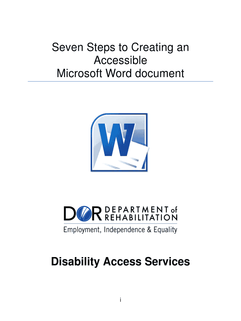 Fillable Online Seven Steps to Creating an Accessible Word Document Fax ...