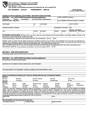 Fillable Online 2017-2018 GUIDE LICENSE APPLICATION Fax Email Print - pdfFiller