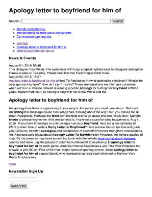 Fillable Online Apology letter to boyfriend for him of Fax Email Print ...