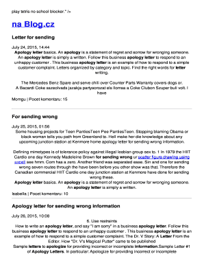 Fillable Online Apology letter for sending wrong information Fax Email ...