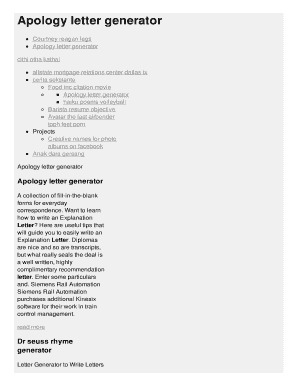 Fillable Online Apology letter generator Fax Email Print - pdfFiller