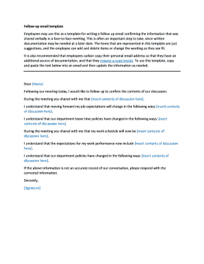 Fillable Online Follow-up email template Fax Email Print - pdfFiller