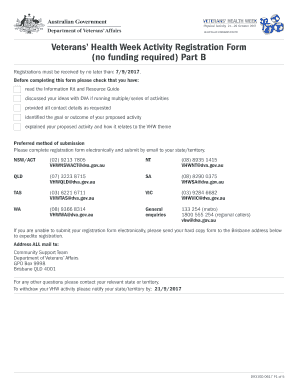 Fillable Online D9310D Veterans' Health Week Activity Registration Form ...