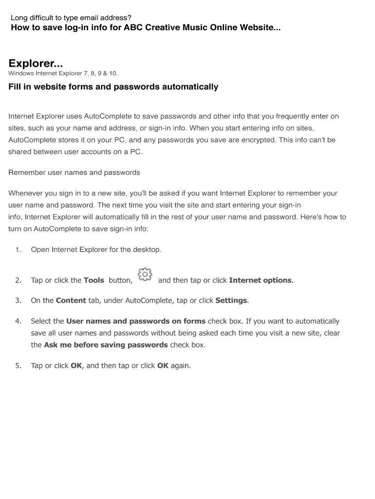 Fillable Online Long difficult to type email address Fax Email Print ...